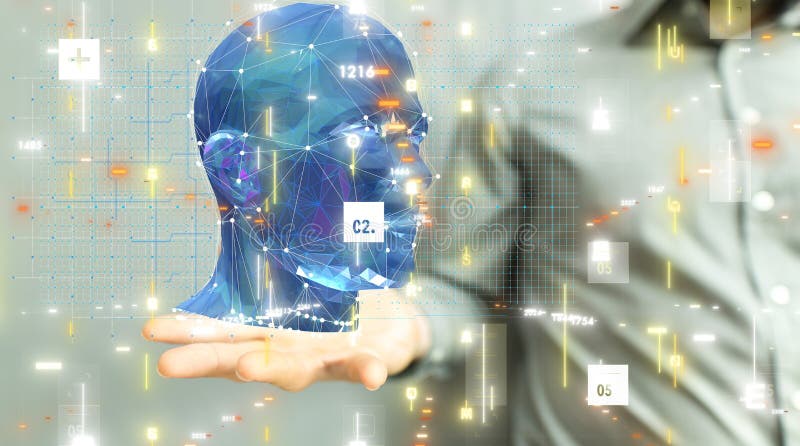 A Dark Blue Human Head Thought Mind Stock Photo - Image of design ...