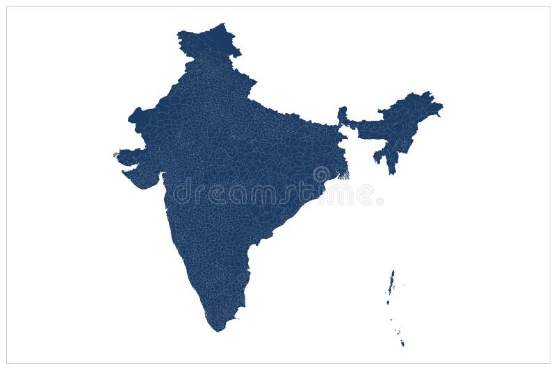 Dark Blue India District Map Illustration Stock Illustration ...