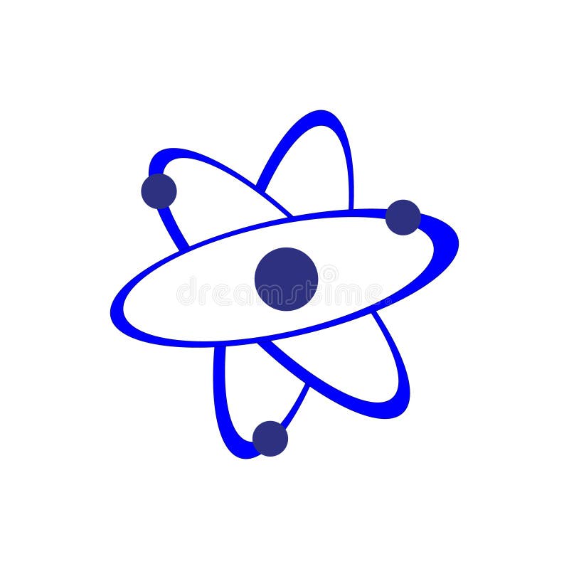 Dark Blue Isolated Atom Illustration on Clean White Stock Vector ...