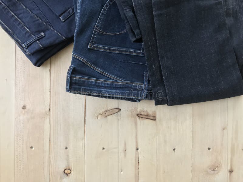 Black Jeans on Wooden Floor Stock Image - Image of casual, blank: 97711983