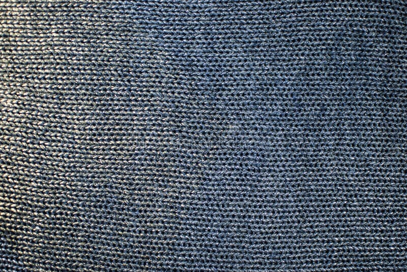 Dark Blue Knitted Woolen Fabric Texture As Background Stock Photo ...