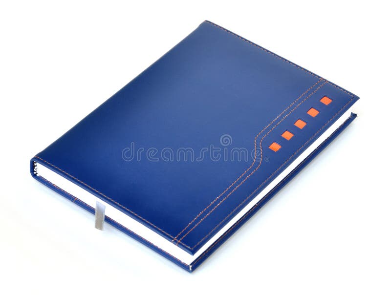 Dark blue leather notebook stock image. Image of paper - 25563009