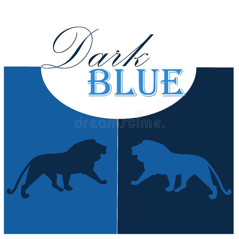 Blue Lion Head with Crown Logo Design Stock Vector - Illustration of ...