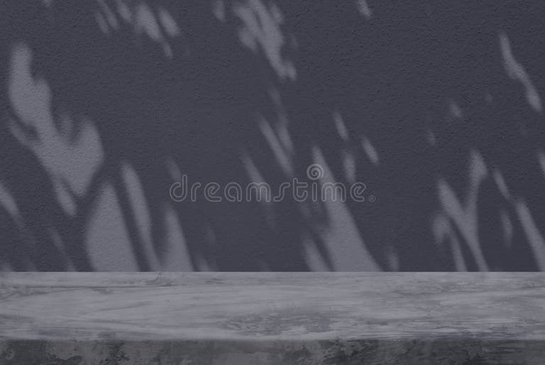 Dark Blue Loft Table with Tree Shadow on Concrete Wall Texture ...