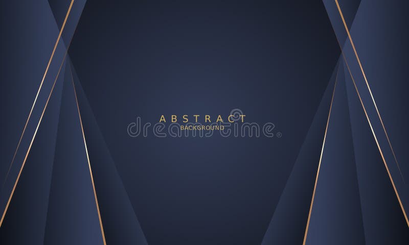 Dark Blue Luxury Premium Background and Gold Line Stock Illustration ...