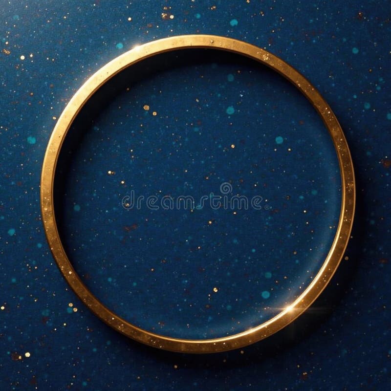 Dark Blue Marble, Golden Circle Frame Elegant, Luxurious Backdrop ...