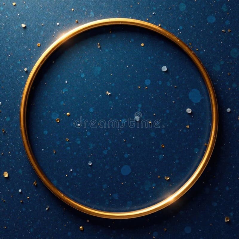 Dark Blue Marble, Golden Circle Frame Elegant, Luxurious Backdrop ...