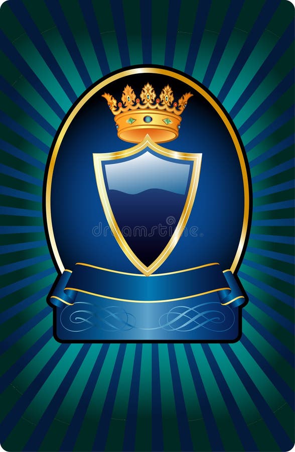 Blue shield crest stock vector. Illustration of coatofarms - 8359772