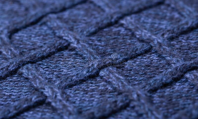 Dark Blue Melange Background . Image with Different Types of Knitting ...