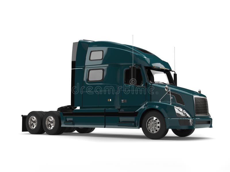 Dark Blue Modern Big Semi Trailer Truck Stock Illustration ...