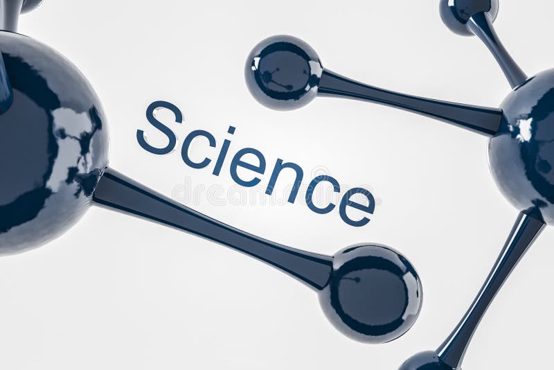 Dark Blue Molecules Over White, Science Stock Illustration ...