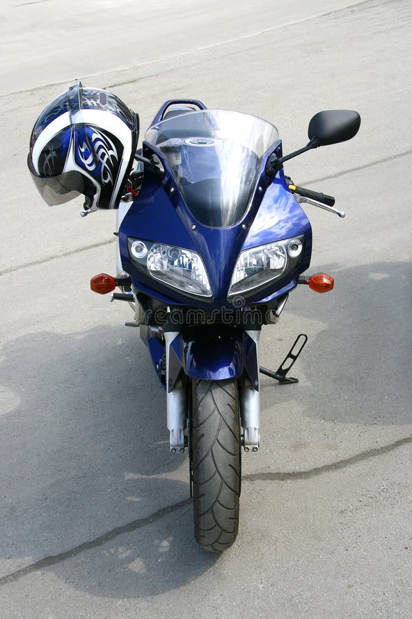 Dark Blue Motorcycle. Picture Image: 2323212