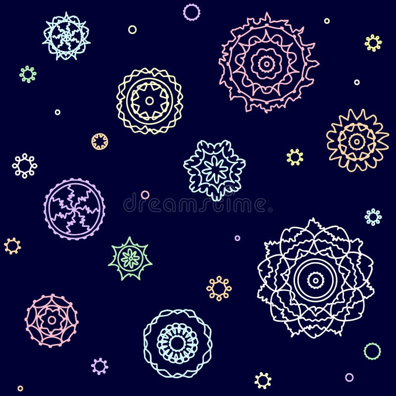 Dark Blue Night Seamless Pattern Stock Vector - Illustration of pattern ...