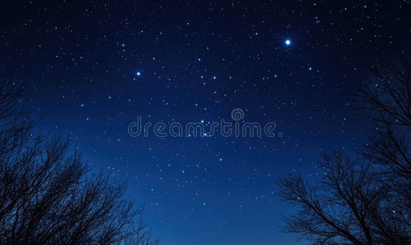 Dark Blue Night Sky with Shiny Stars Stock Image - Image of astronomy ...