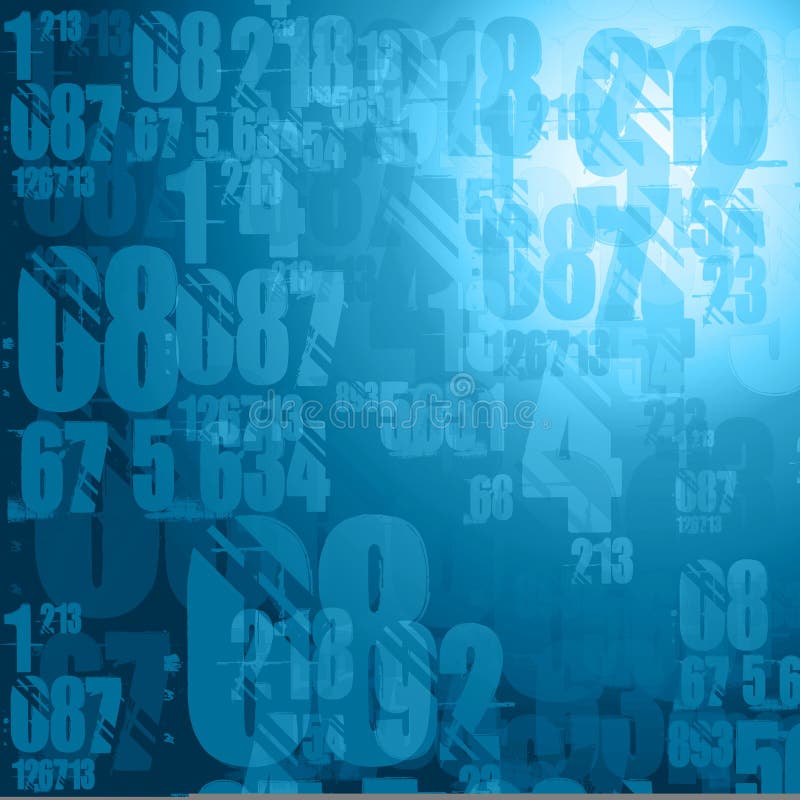 Mathematical Numbers Blue Background Stock Illustration - Illustration ...