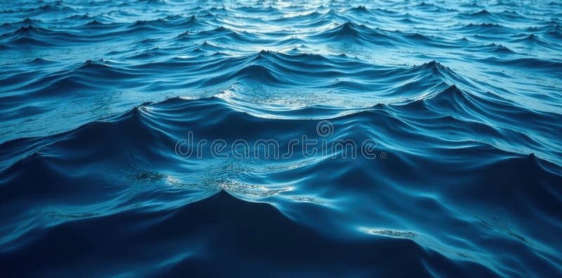 Dark Blue Ocean Surface with Ripples and Waves, Depth, Sea Stock ...