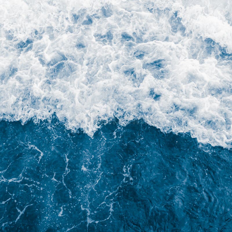 Dark Blue Ocean Wave and White Foam Stock Photo - Image of nature ...