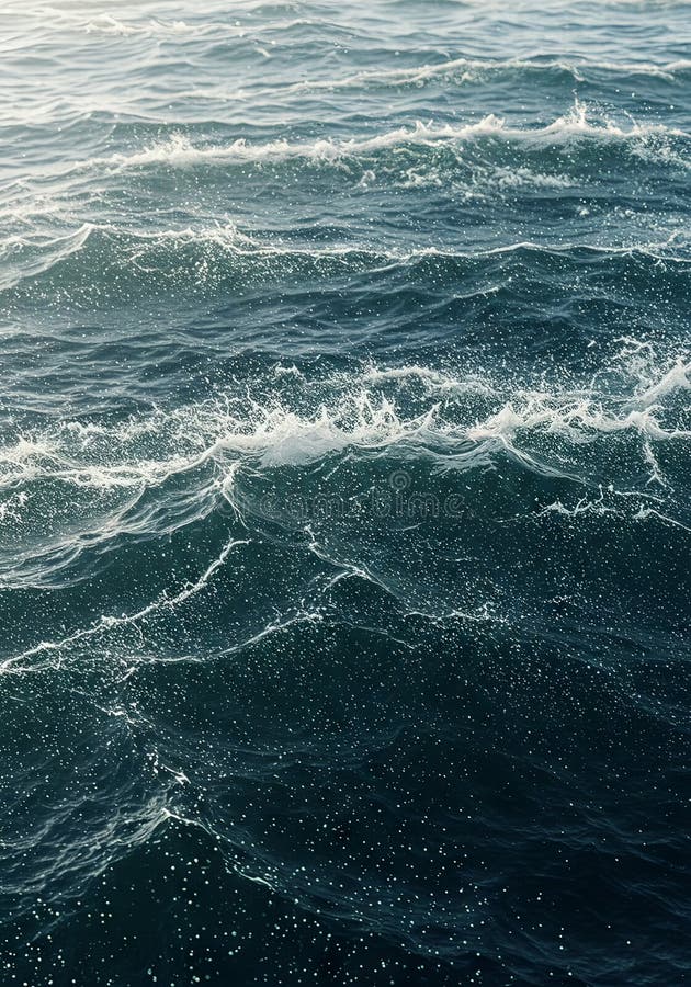 Dark Blue Ocean Waves Splashing Water Texture Stock Illustration ...