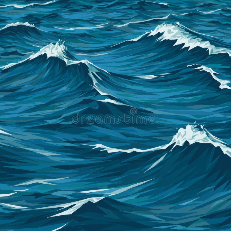 Dark Blue Ocean Waves Texture Stock Illustration - Illustration of ...