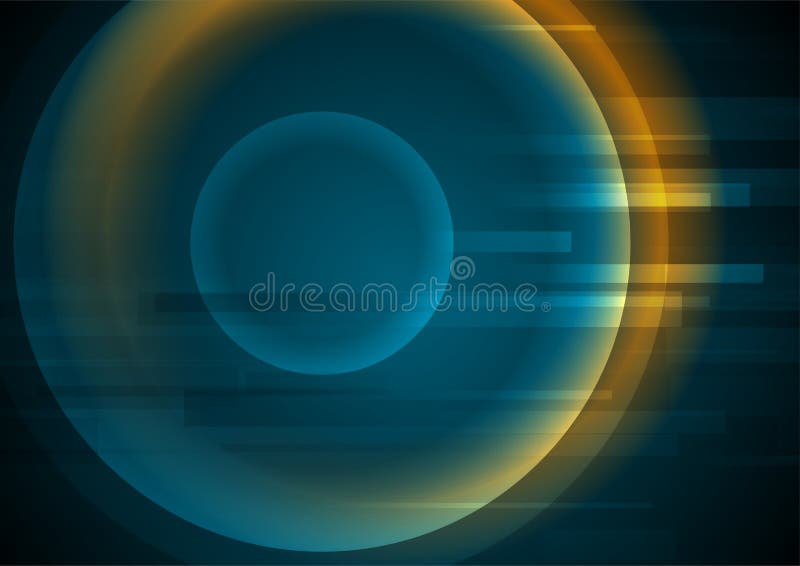 Dark Blue Orange Abstract Tech Geometric Background Stock Vector - Illustration of retro ...