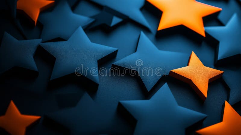 Dark Blue and Orange Glitter Star Background Stock Illustration ...