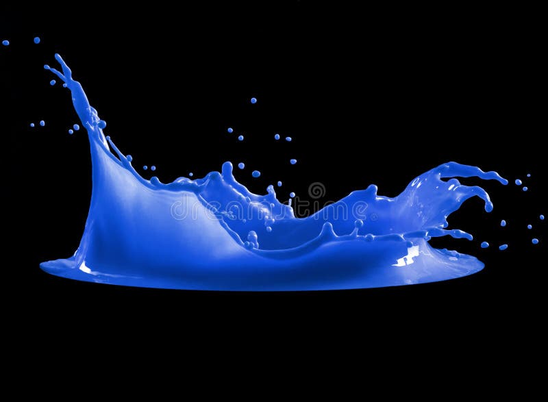 Dark Blue Paint Splash Isolated on Black Background Stock Image - Image ...