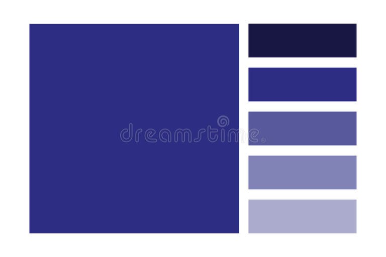 Dark Blue Palette. Deep Gradient Swatch. Vector Rectangular Tones ...
