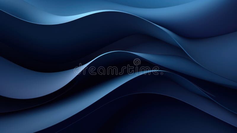 Dark Blue Paper Waves Abstract Banner Design. Elegant Wavy Vector ...