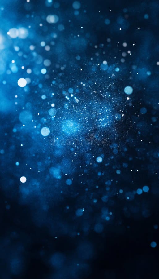 Dark Blue Particle Abstract Background with a Glowing, Glittering and ...