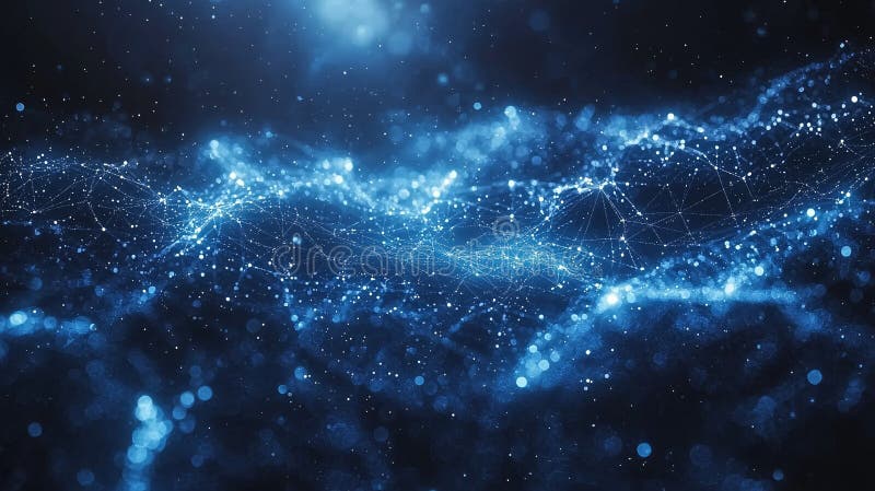 Dark Blue Particle Light Effect Background Stock Illustration ...