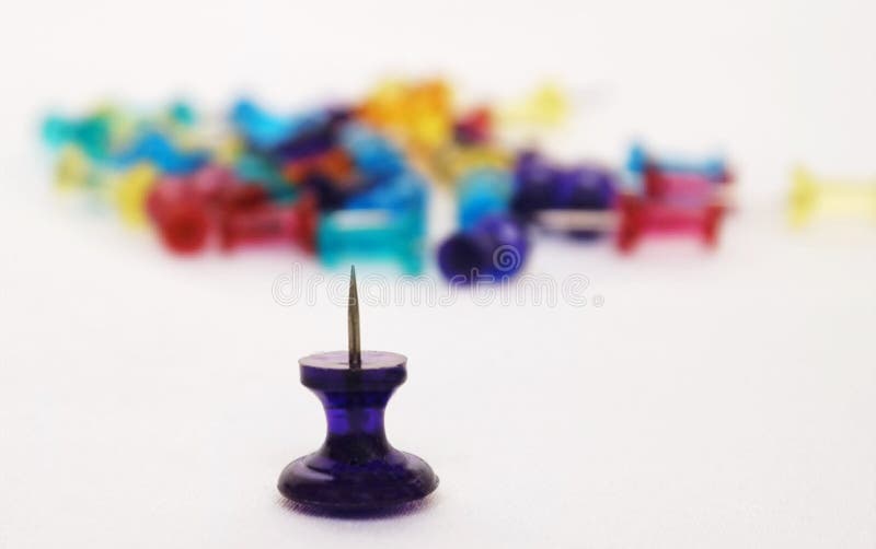 Dark blue pin stock image. Image of macro, tool, orange - 1308405