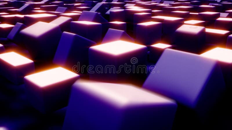 Dark Blue and Pink Bg of Geometric Boxes - CG - Abstract 3D Rendering ...