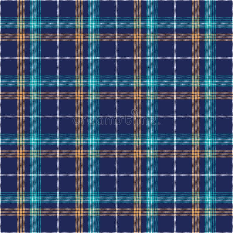 Dark Blue Plaid Shirt Fabric Pattern Vector Illustration Seamless Texture Stock Vector ...