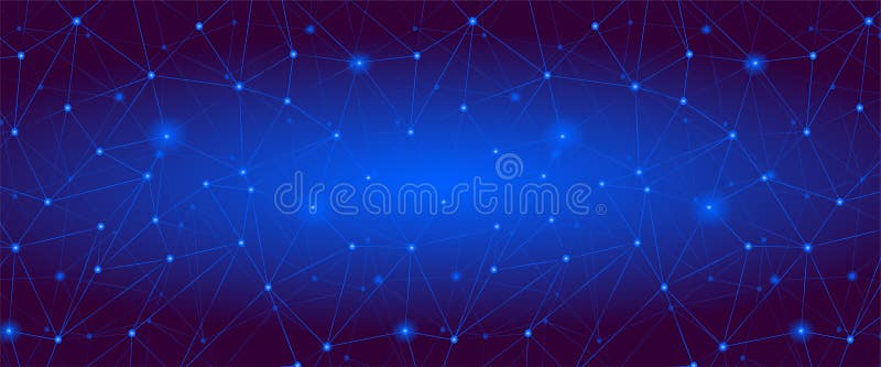 Dark Blue Polygonal Network Grid Cover in Abstract Style. Modern ...