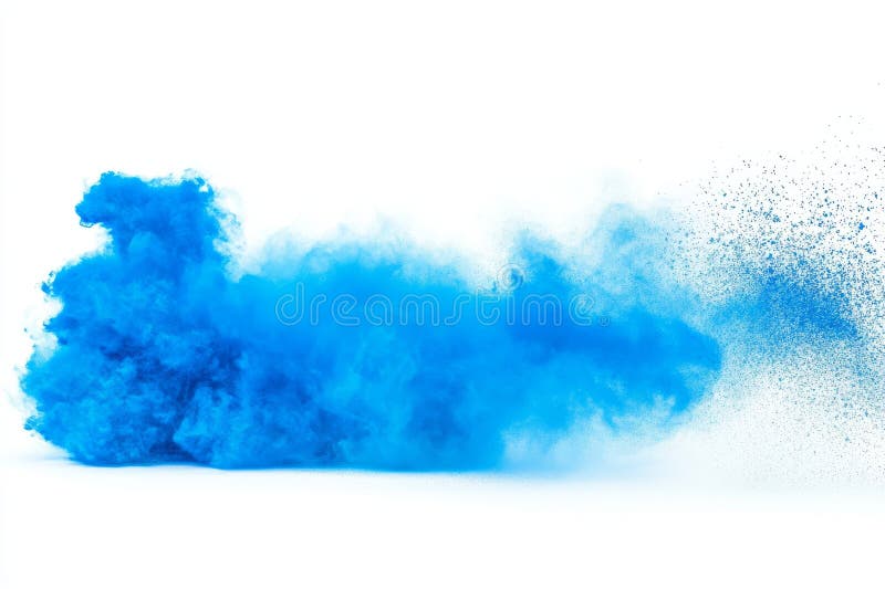Dark Blue Powder Blast Explosion Isolated on a White or Transparent ...