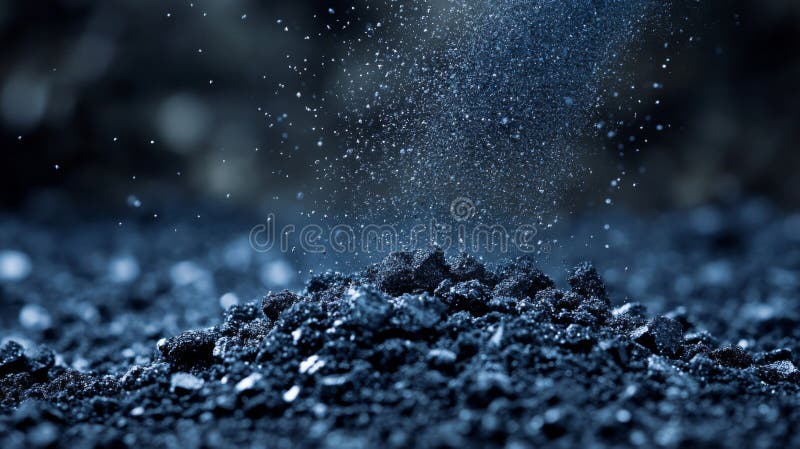 Dark Blue Powder Falling Onto Rough Surface Stock Illustration ...