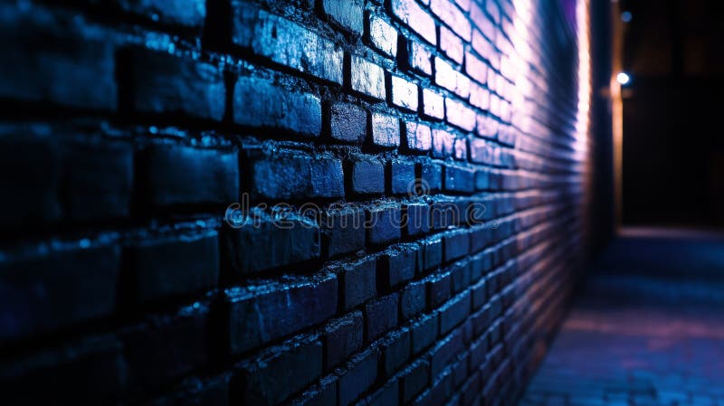 Dark Blue and Purple Brick Wall Background Stock Image - Image of ...