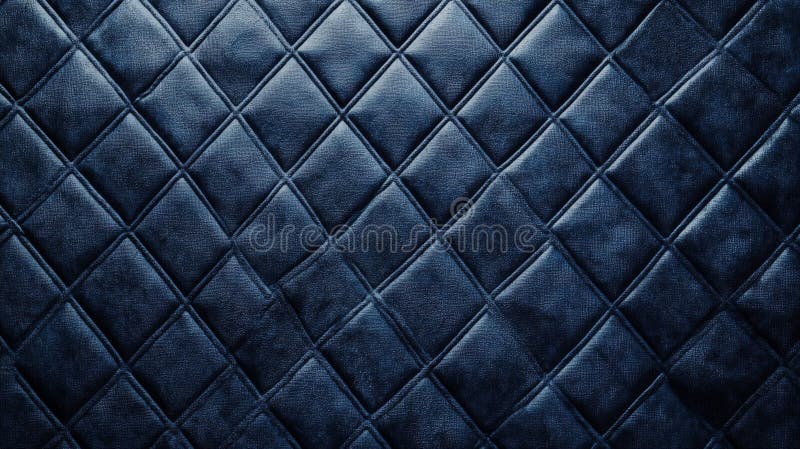 Dark Blue Quilted Fabric Texture Diamond Pattern Background Stock ...