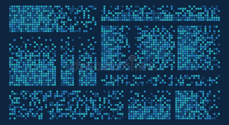 Dark Blue R Light Abstract Pixels Shape. Technology Background for ...