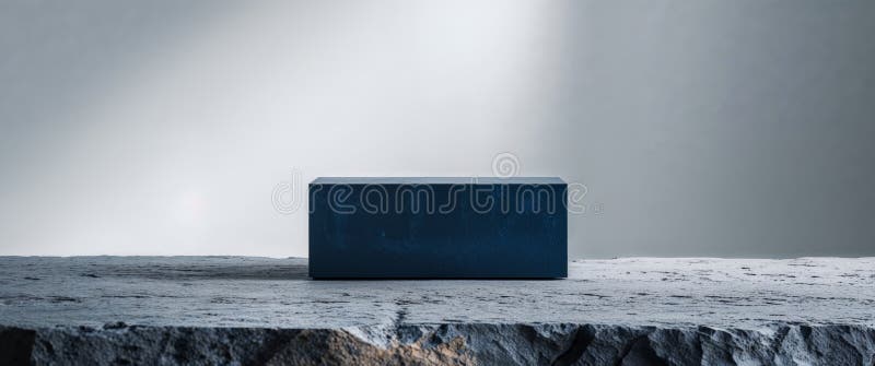 Dark Blue Rectangular Object on Stone Surface. Stock Image - Image of ...