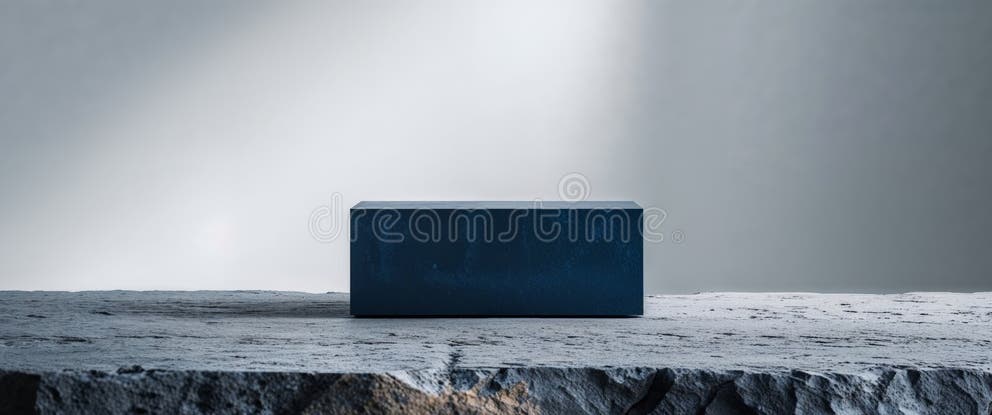 Dark Blue Rectangular Object on Stone Surface. Stock Image - Image of ...