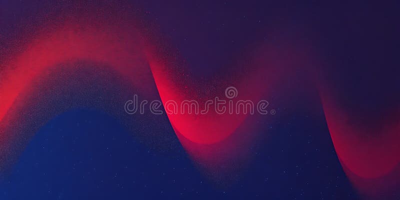 Dark Blue and Red Abstract Glowing Shape with Grainy Texture on Noisy ...