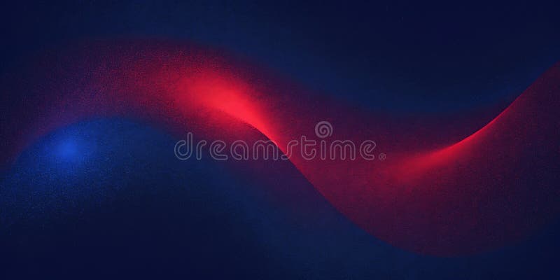 Dark Blue and Red Abstract Glowing Shape with Grainy Texture on Noisy ...