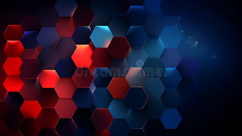 Dark Blue, Red Vector Layout with Hexagonal Shapes. Illustration of ...