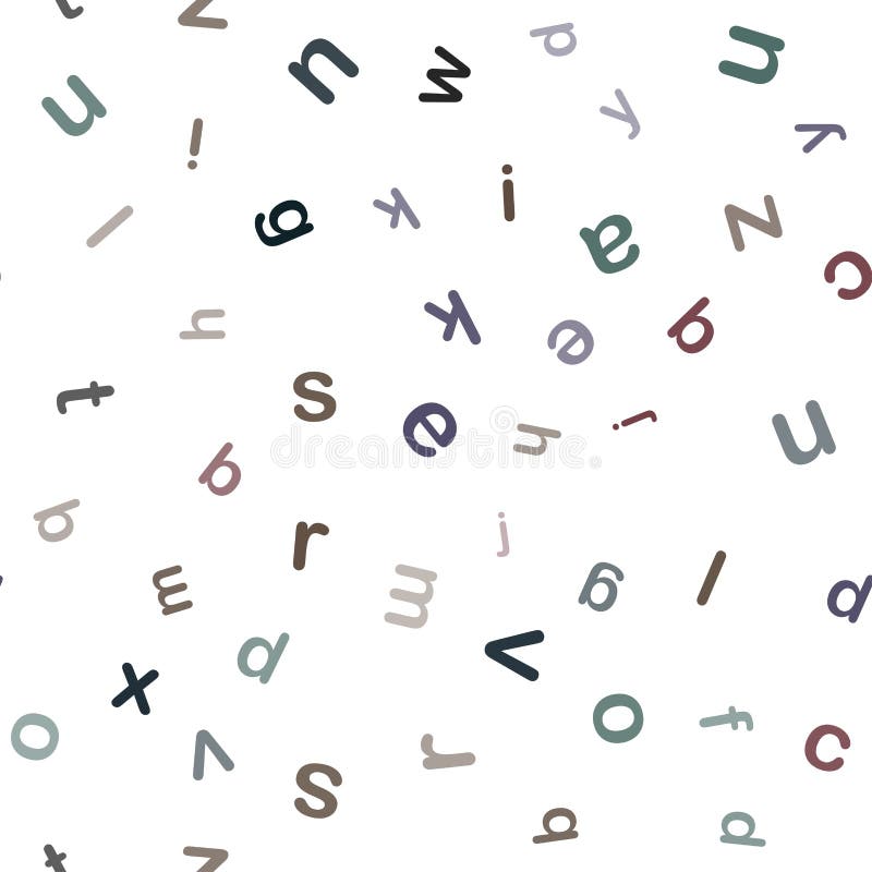 Dark Blue, Red Vector Seamless Texture with ABC Characters. Stock ...