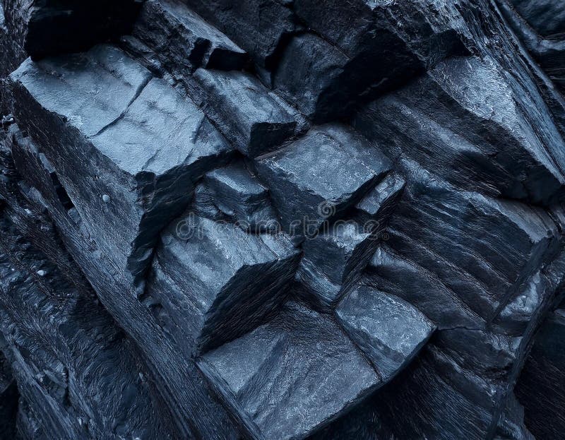 Dark Blue Rock Basalt Texture. Rough Mountain Surface. Close-up. Stone ...