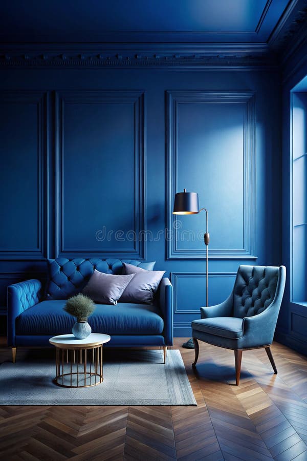 Dark Blue Room Background stock illustration. Illustration of textured ...