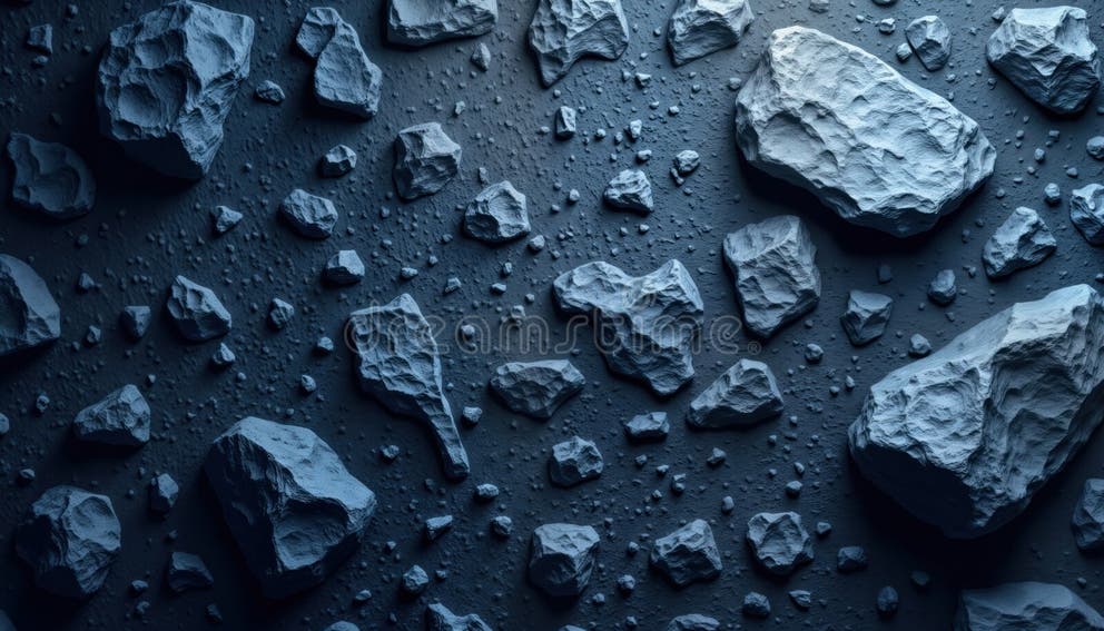 Dark Blue Rough Rock Texture Surface. Abstract Rocky Ground. Natural Stone Pattern. Solid Rock ...