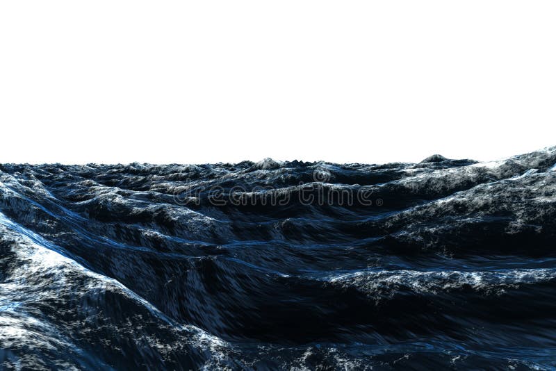 Dark Blue Rough Stormy Ocean Stock Illustration - Illustration of ...