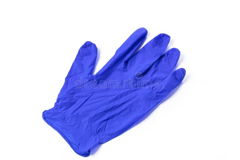 Dark Blue Rubber Gloves Isolated on White Background. Top View Stock ...